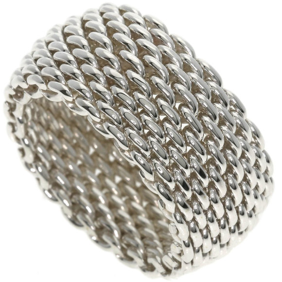 Tiffany & Co. | Jewelry | Tiffany Somerset Mesh Ring Silver Womens Co ...
